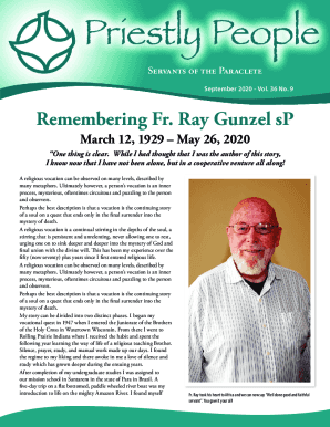Fillable Online Remembering Fr. Ray Gunzel sP Fax Email Print - pdfFiller
