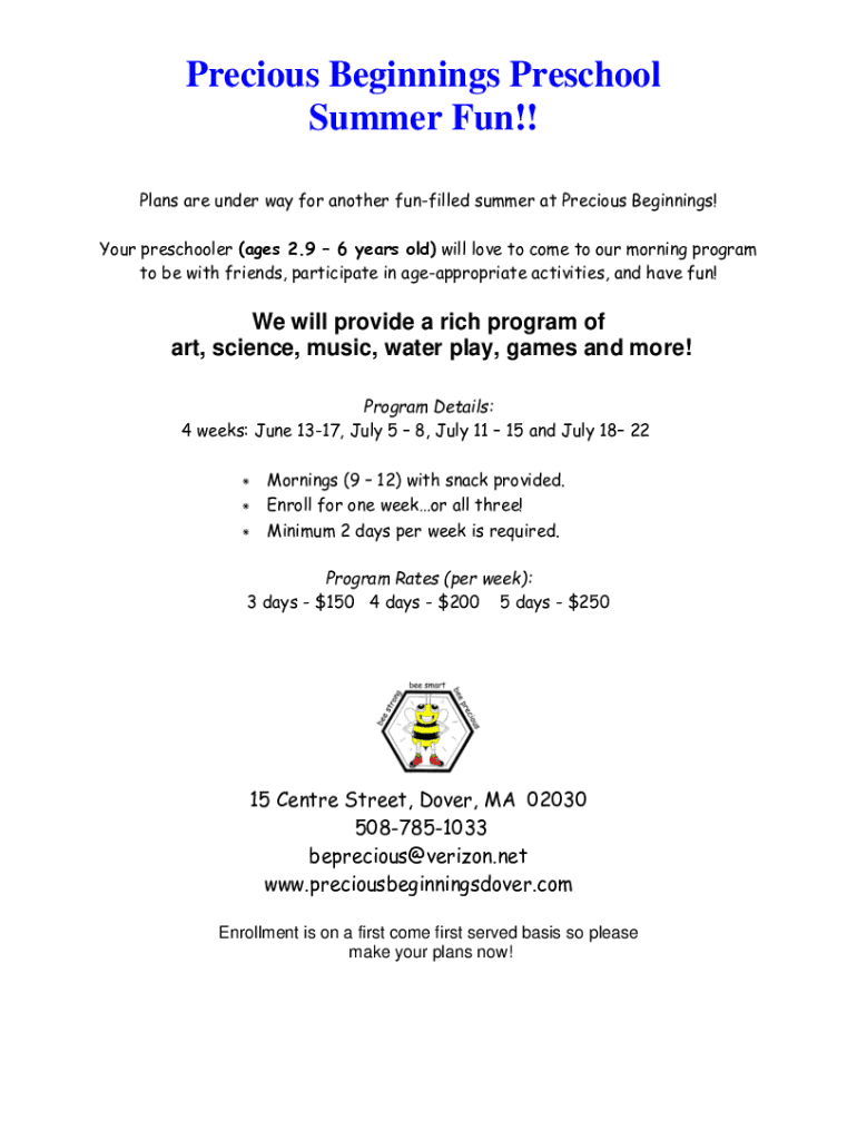 Fillable Online Your preschooler (ages 2 Fax Email Print - pdfFiller