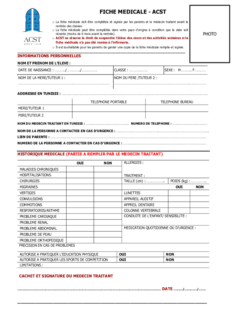 Remplissable En Ligne Medical Form copy.docx Fax Email Imprimer - pdfFiller