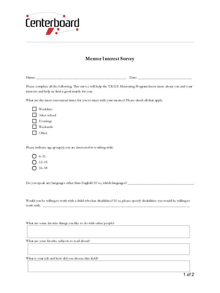 Fillable Online How to Build a Useful Mentorship Survey Fax Email Print ...