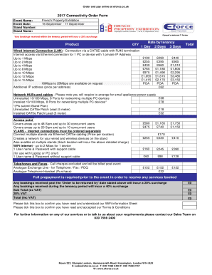 Fillable Online 2017 Connectivity Order Form Fax Email Print - pdfFiller