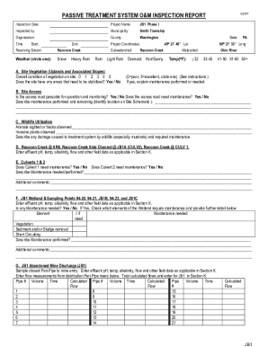 Fillable Online JB1 O&M Inspection form.doc Fax Email Print - pdfFiller