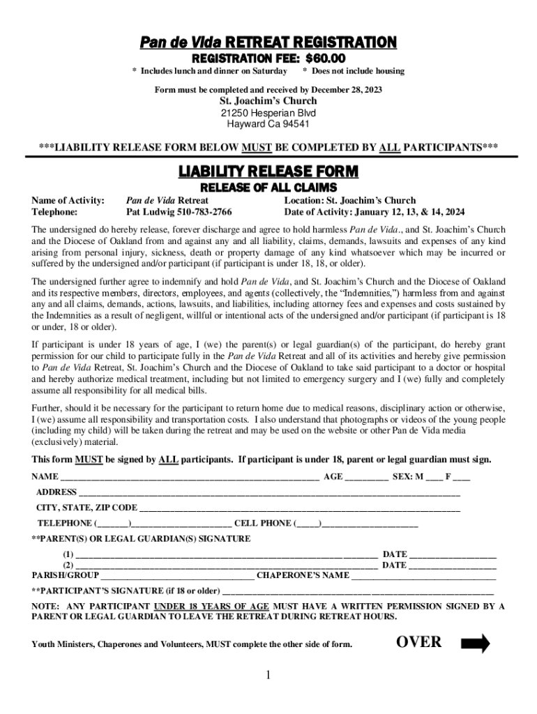 Fillable Online Form must be completed and received by December 28 ...