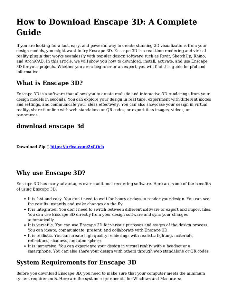 Fillable Online The Ultimate Guide to Getting Started With Enscape for ... Fax Email Print ...