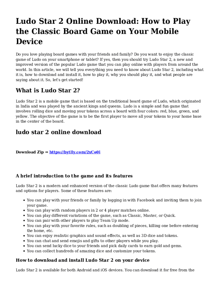 Fillable Online Ludo Ninja Master : Ludo Star Board Game APK for ...