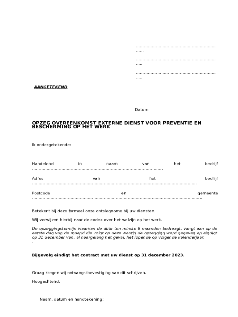 Externe dienst voor preventie en bescherming op het werk Doc Template ...