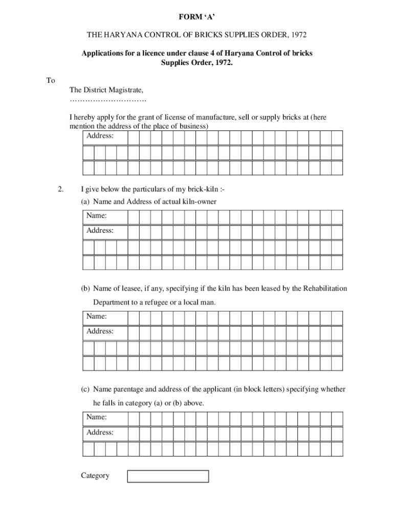 Fillable Online Fillable Online kaithal gov Application form for Brick Kiln ... Fax Email Print ...