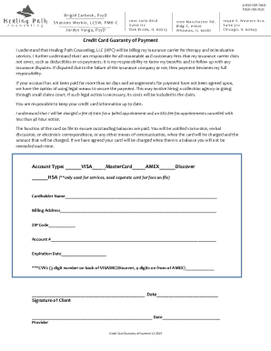 Fillable Online Credit Card Guaranty of Payment 12-19.pdf Fax Email ...