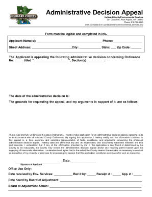 Fillable Online Administrative Decision Appeal Fax Email Print - pdfFiller
