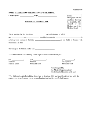 Annexure-XIII -V Certificate of Disability (In cases of ... Doc ...