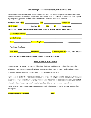 Fillable Online Medication Authorization Form X Fax Email Print - pdfFiller