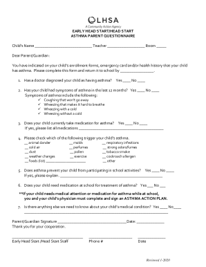 Fillable Online Early Head Start Evaluation Parent-Child Questionnaire ...