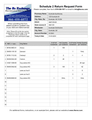 Fillable Online Schedule 2 Return Request Form Fax Email Print - pdfFiller