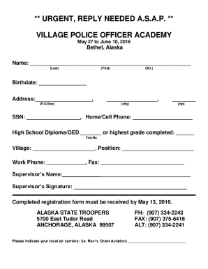 Fillable Online ** URGENT, REPLY NEEDED A.S.A.P. ** VILLAGE POLICE ...