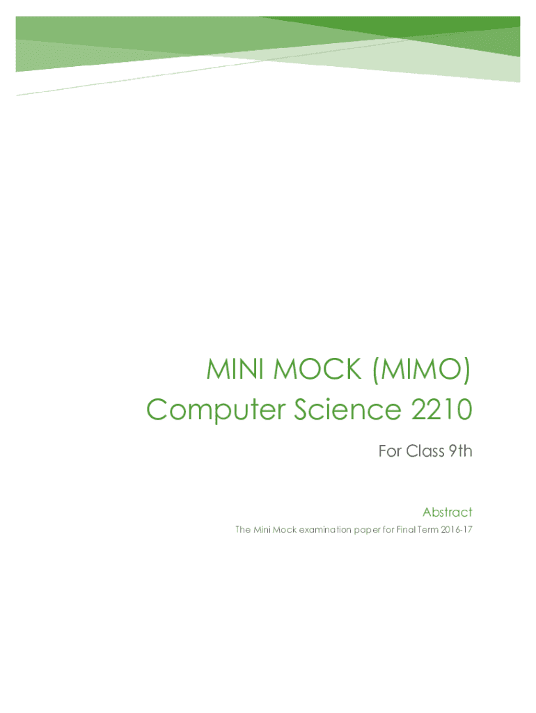 Fillable Online Sample Exam Paper Fax Email Print - pdfFiller