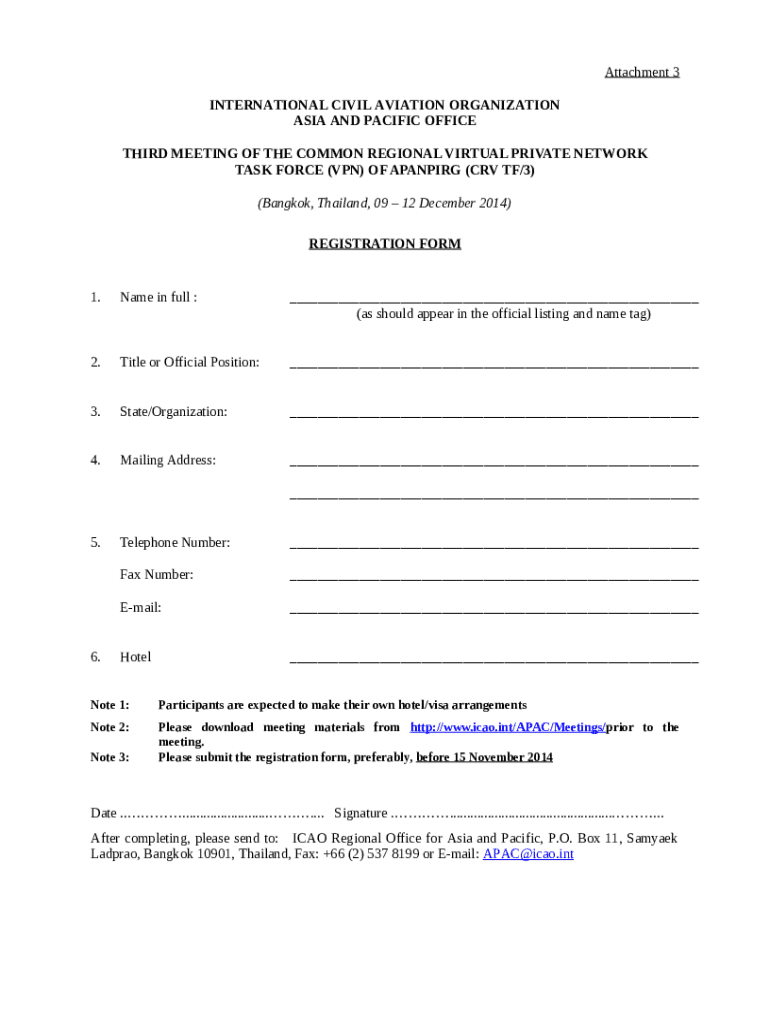 Registration/Nomination Doc Template | pdfFiller