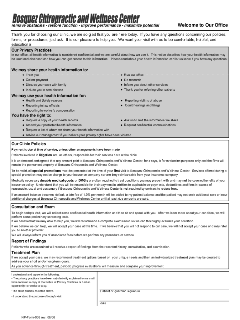 Fillable Online BCWC NP-FORM-003 Patient.xls Fax Email Print - pdfFiller