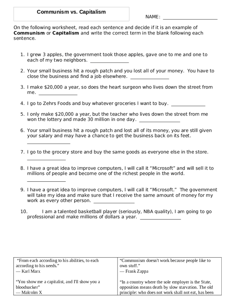 On the following worksheet, read each sentence and decide if it is an ...