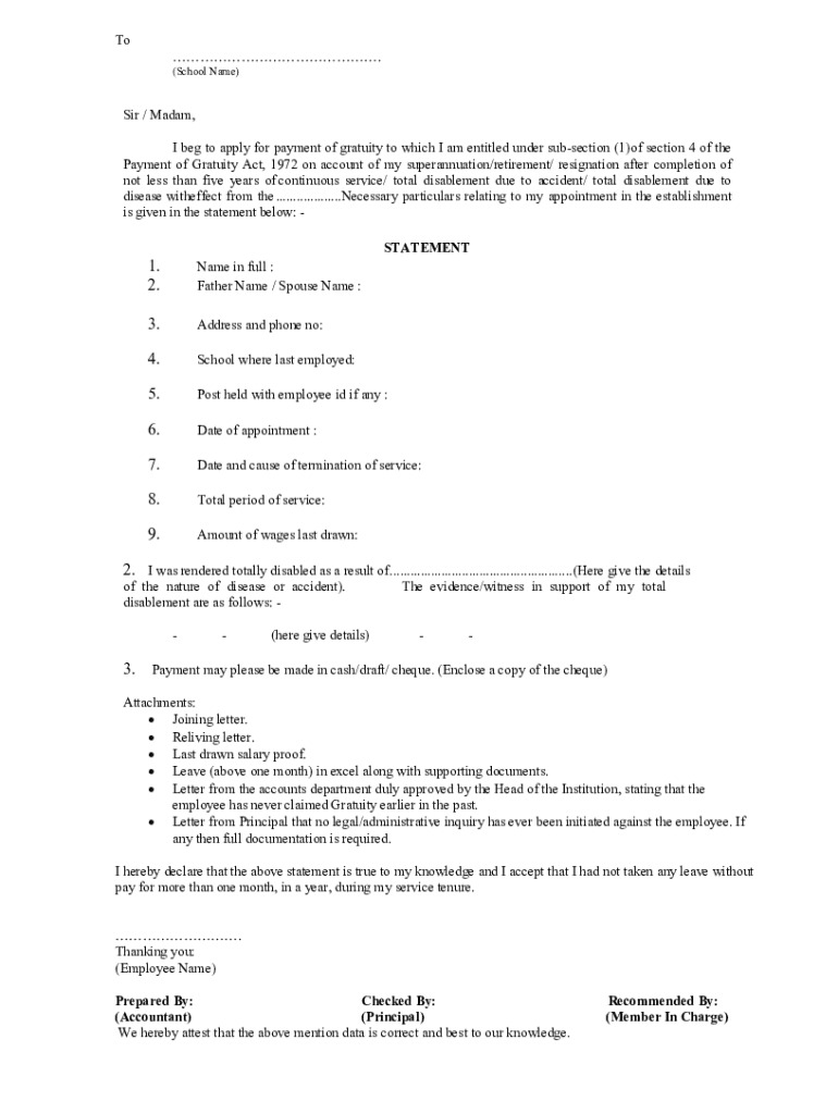 Fillable Online gratuity claim form (1).docx Fax Email Print - pdfFiller