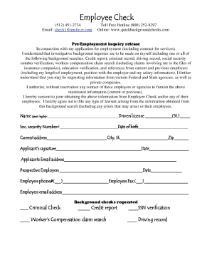 Fillable Online Employee Check Fax Email Print - pdfFiller