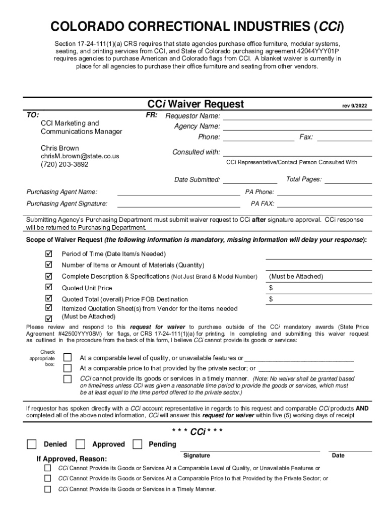 Fillable Online Capital Construction Fact Sheet: Colorado Correctional ...