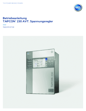 Ausfüllbar Online Operating instructions TAPCON 230 AVT. Voltage ...