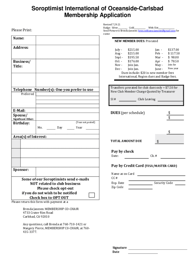Fillable Online Soroptimist International of Oceanside-Carlsbad ...
