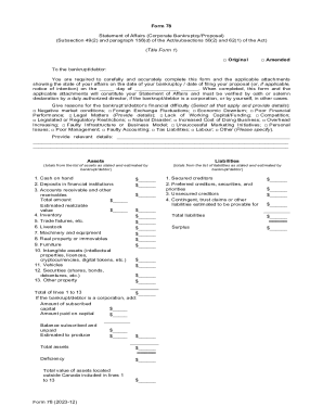 Fillable Online Form 78 - Statement of Affairs Fax Email Print - pdfFiller