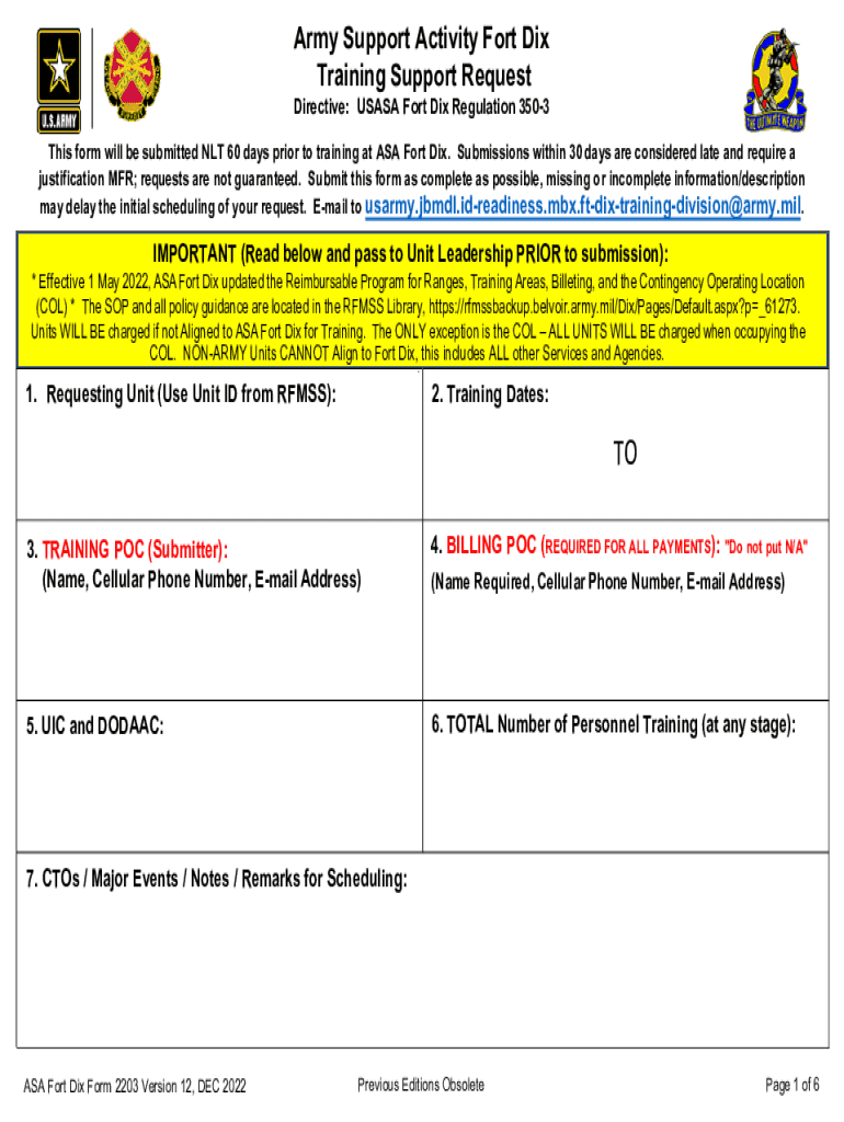 Fillable Online US Army Support Activity Fort Dix's post Fax Email ...