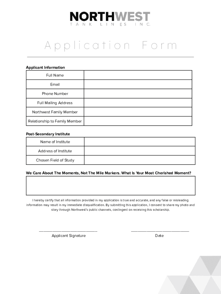 Fillable Online Education Scholarship Program - Application Form Fax Email Print - pdfFiller