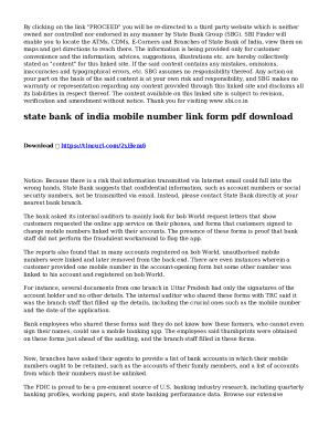 Fillable Online State Bank Of India Mobile Number Link Form Pdf ...