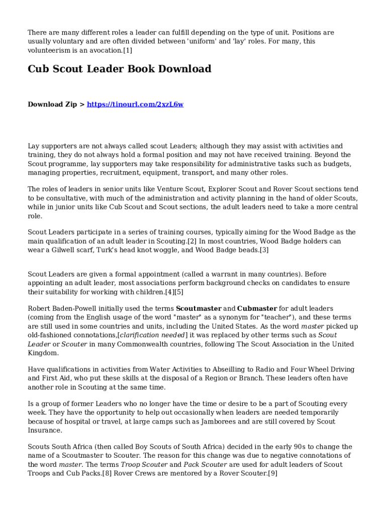 Fillable Online Cub Scout Leader Book Download Fax Email Print - pdfFiller