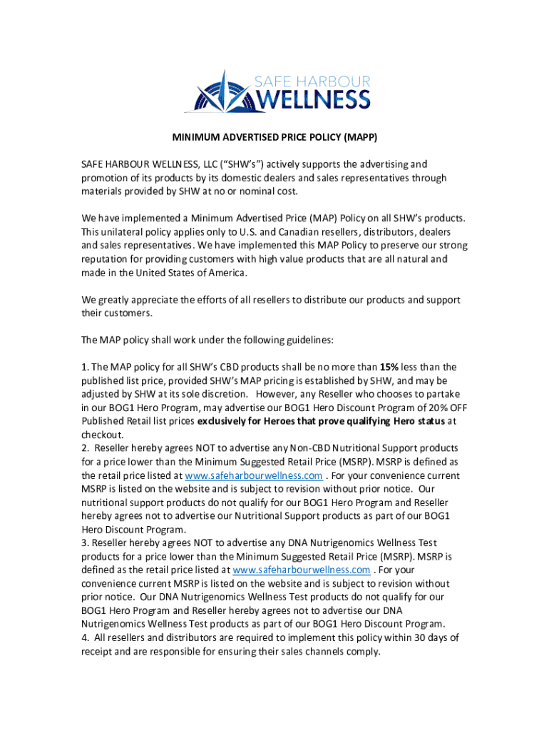 Fillable Online Minimum Advertised Pricing (MAP) Policy Enforcement Fax ...