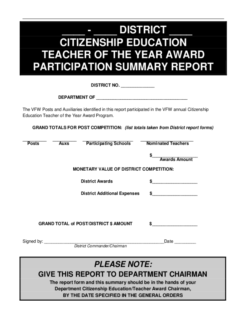 Fillable Online district report form for the smart/maher vfw national ...