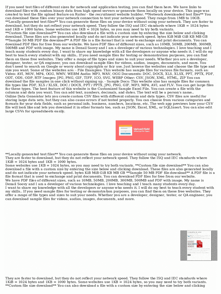 Fillable Online Sample 50 mb pdf file download Fax Email Print - pdfFiller