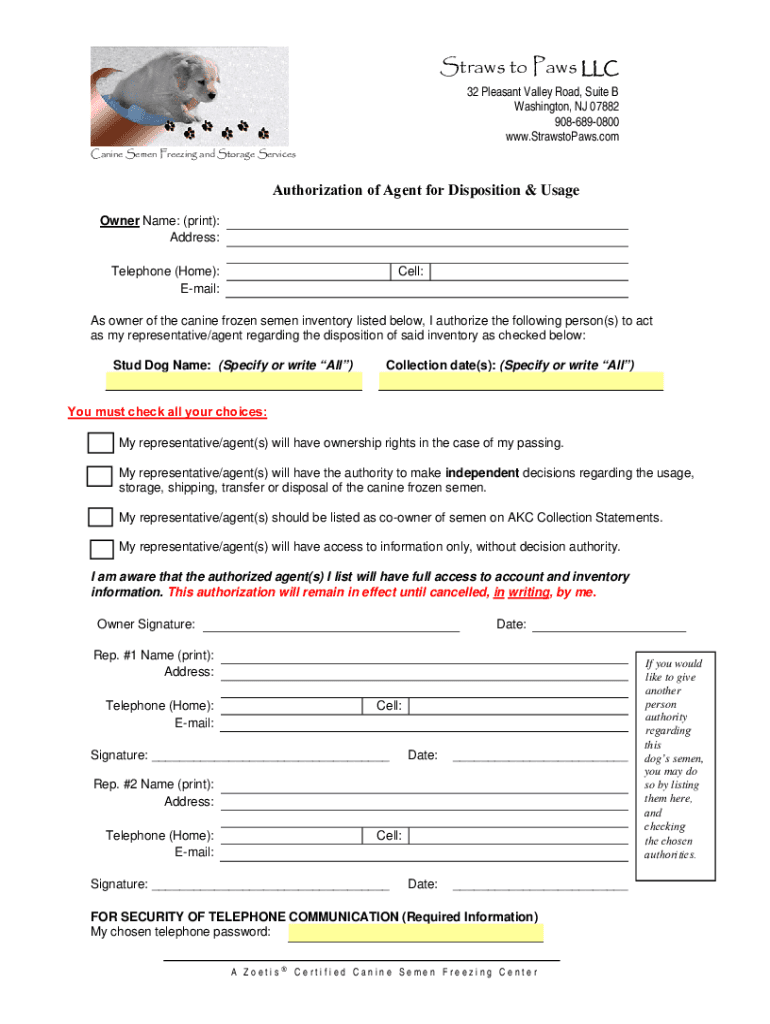 Fillable Online 3 NEW Disposition and Usage Authorization Form.doc Fax ...