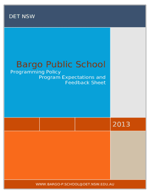 Bargo Public School. Programming PolicyProgram Expectations and Feedback Sheet Doc Template ...