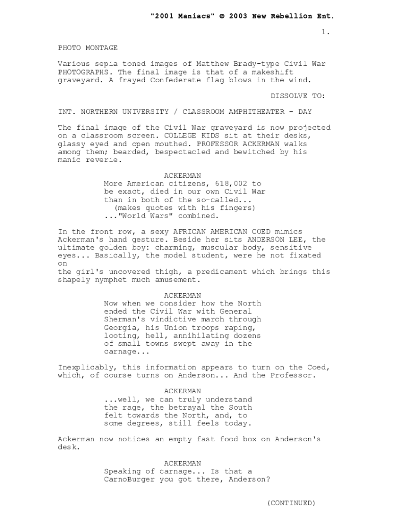Fillable Online Movie scripts - PDF Fax Email Print - pdfFiller