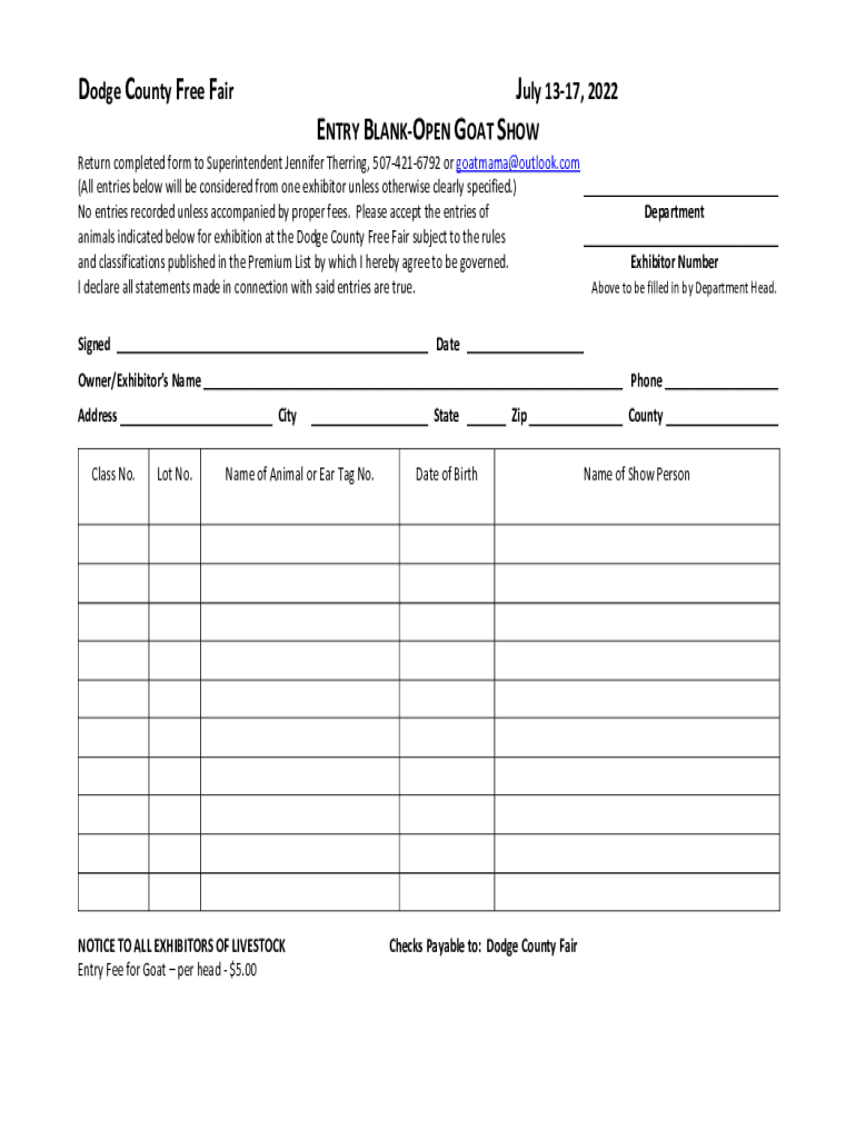 Fillable Online Open-Goat-Show-Entry-Sheet-2022.pdf Fax Email Print ...