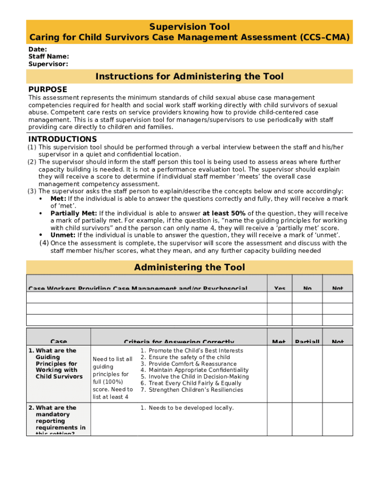 Caring for Child Survivors Case Management Assessment (CCS-CMA) Doc ...