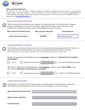 Fillable Online NSF Trading Partner Readiness Intake Form.pdf Fax Email ...