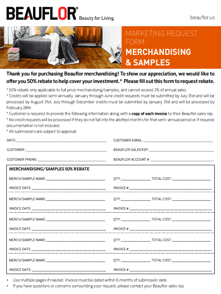 Fillable Online MERCHANDISING & SAMPLES Fax Email Print - pdfFiller