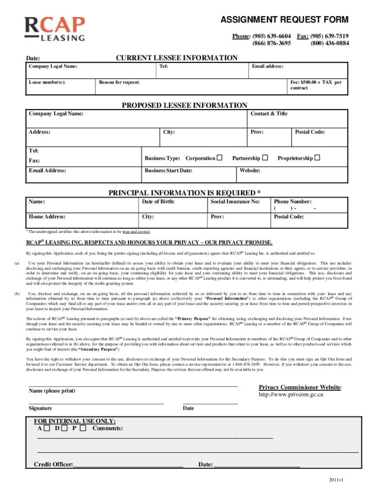 Fillable Online Assignment Application - Other Fax Email Print - pdfFiller