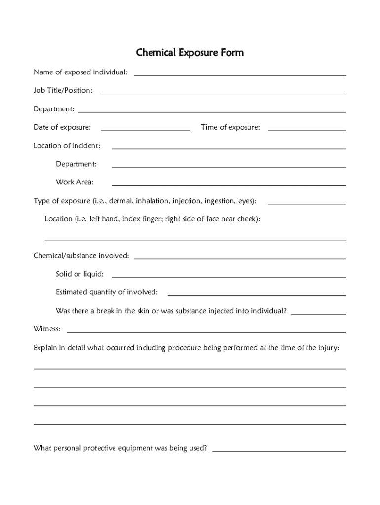 Fillable Online Exposure Incident Form Fax Email Print - pdfFiller