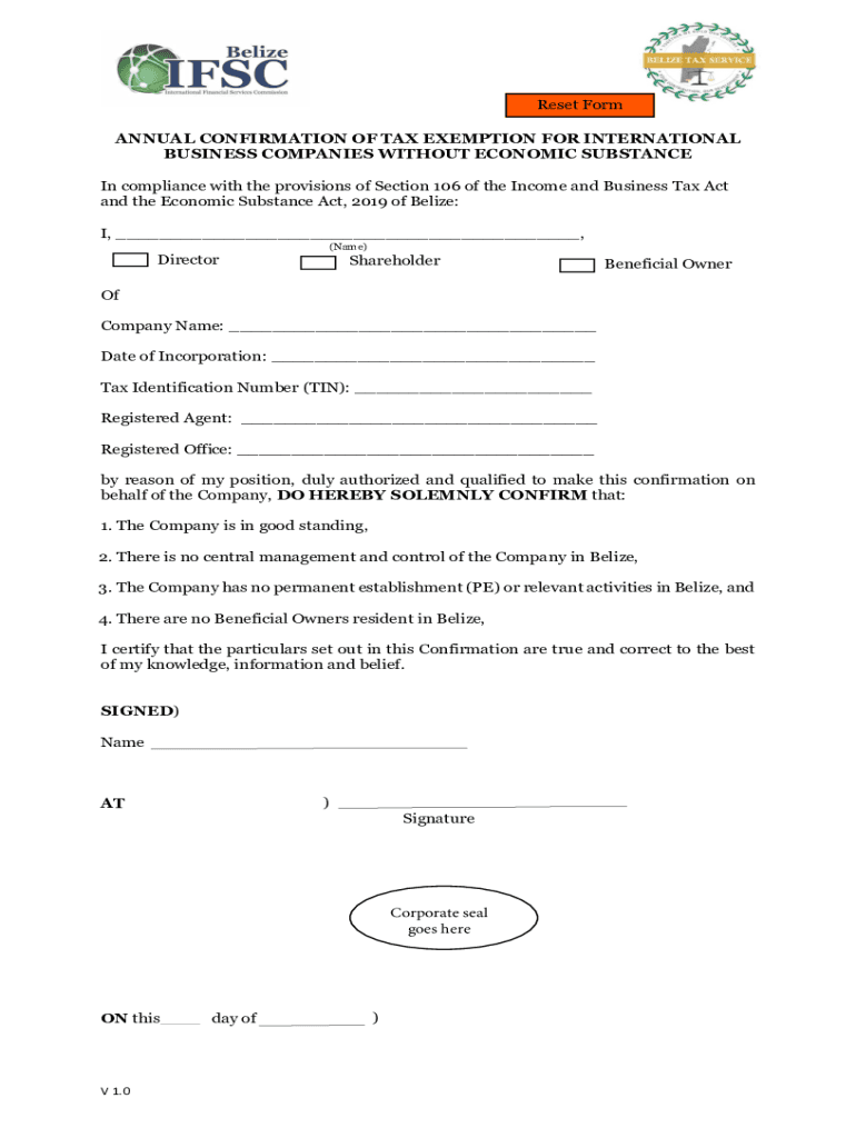 Fillable Online ifsc gov annual confirmation of tax exemption for ...