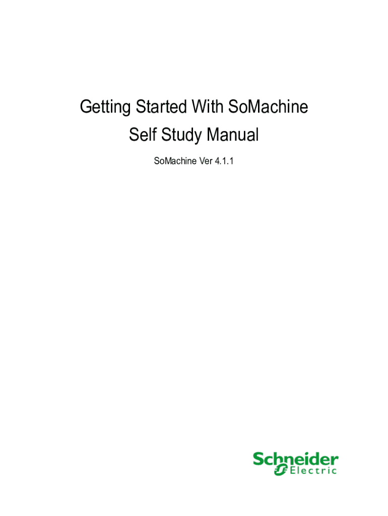 Fillable Online Getting Started With SoMachine. Self Study Manual Fax ...