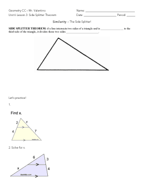 Fillable Online Lesson 1: Proof of the Triangle Side Splitter Theorem ...