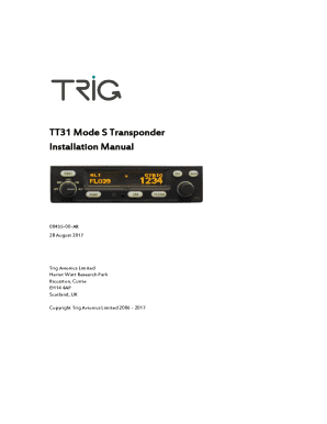 Fillable Online Trig Avionics TT31 Mode S Transponder manual Fax Email ...