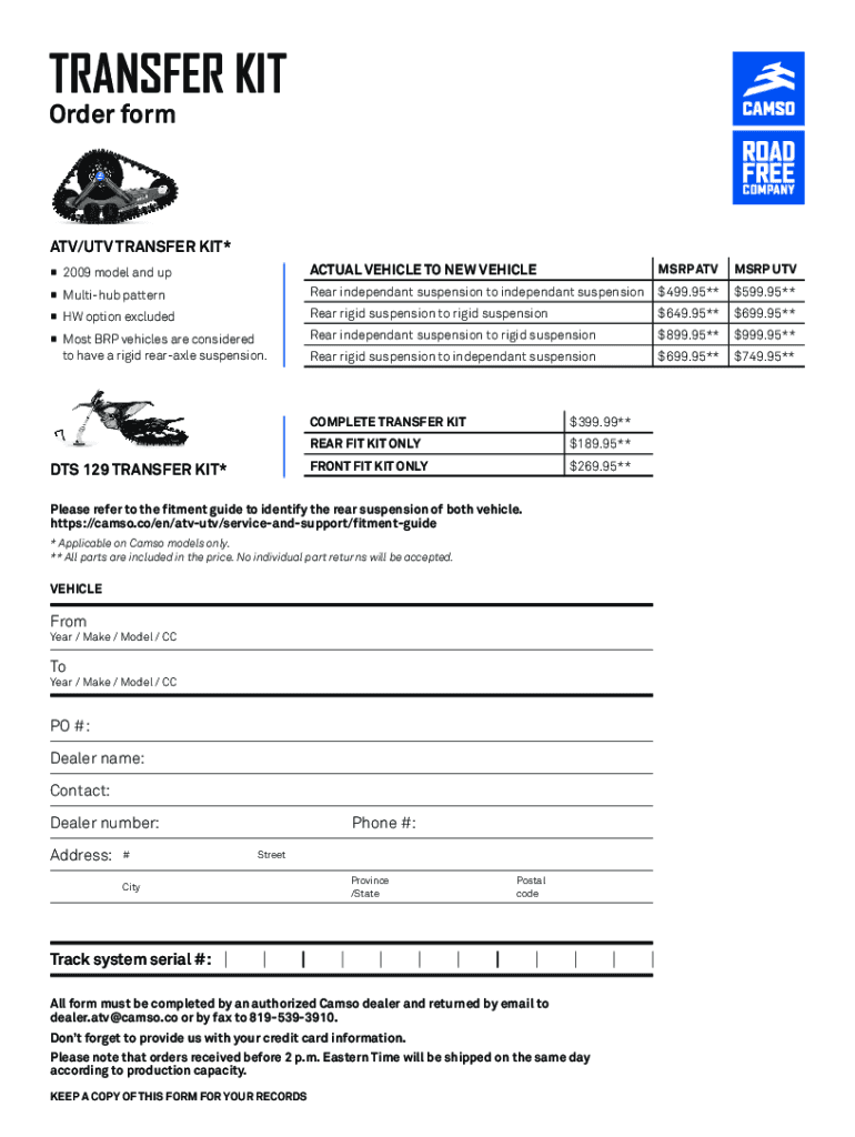 Fillable Online TRANSFER KIT Fax Email Print - pdfFiller