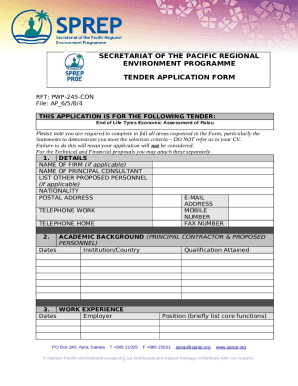 RFT: PWP-245-CON Doc Template | pdfFiller
